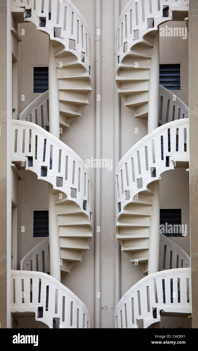 Twin Spiral Staircases Stock Photo - Alamy