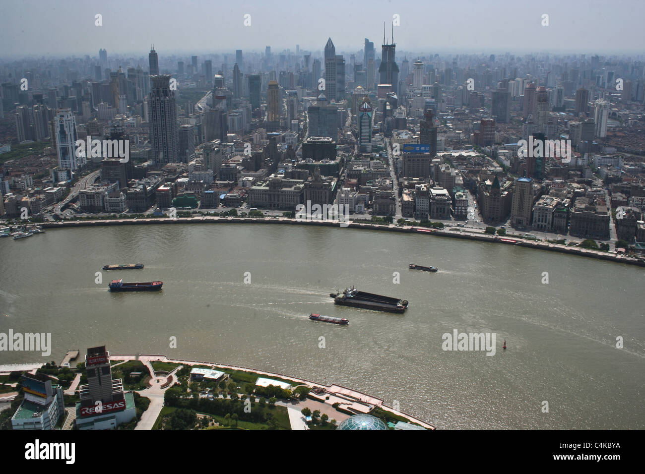 The bund and shanghai skyline Yellow River Stock Photo - Alamy