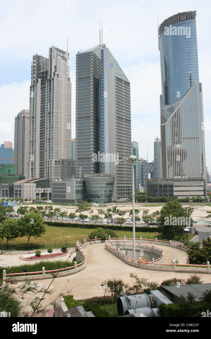 Steel and Glass financial building Pudong shanghai Stock Photo - Alamy