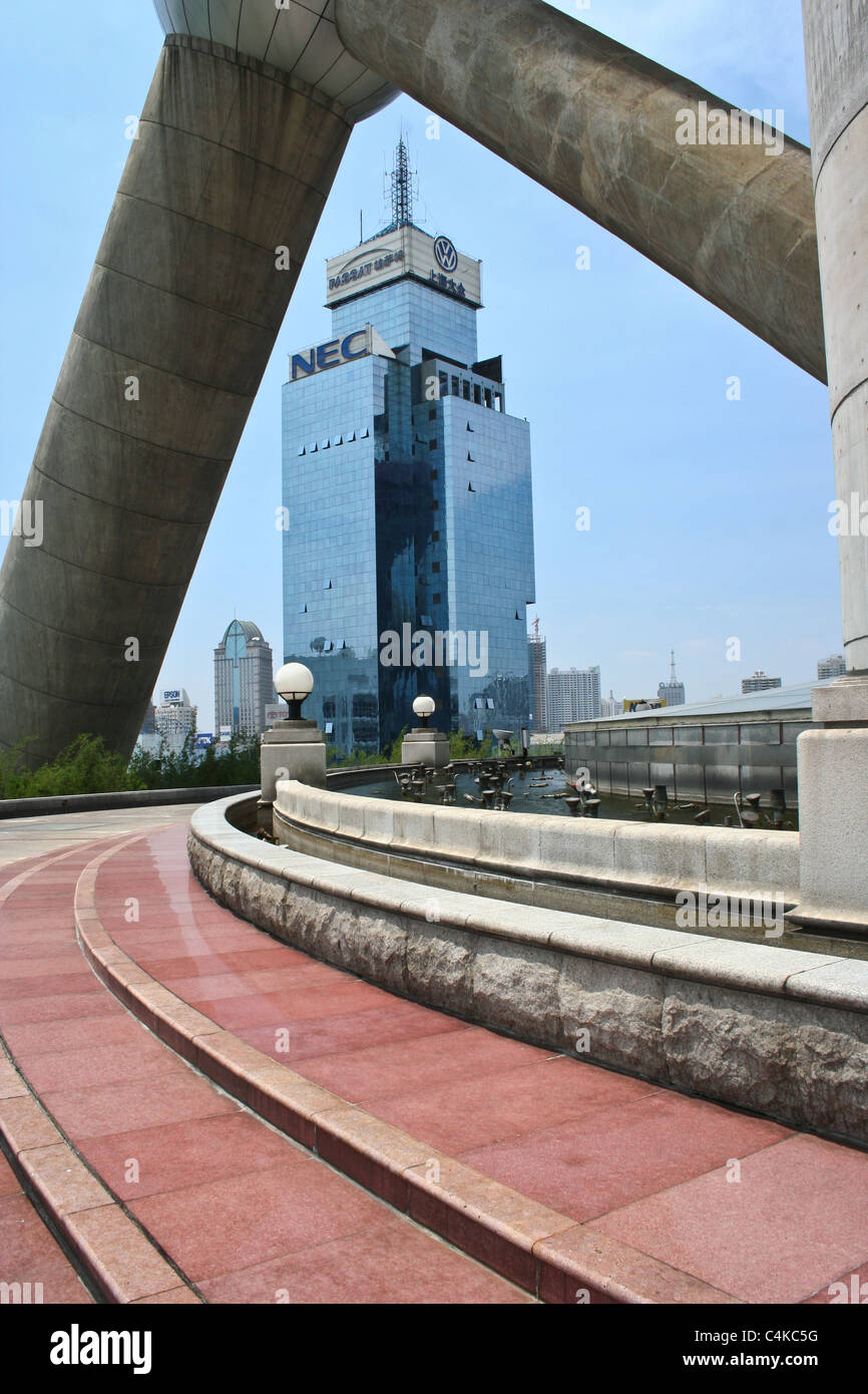 NEC Steel and glass building pudong shanghai Stock Photo - Alamy