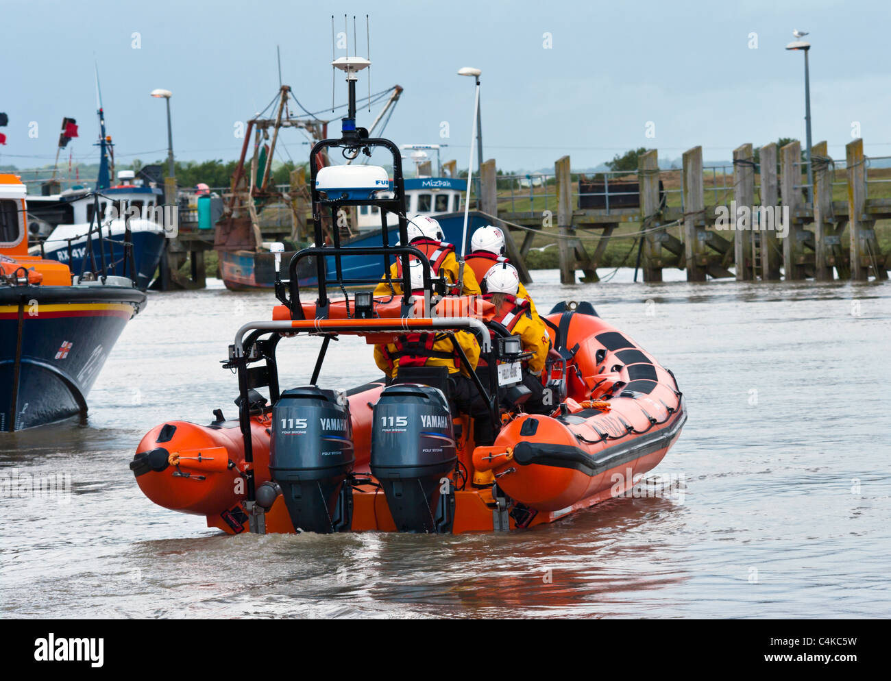 RNLI Atlantic 85 B Class Inshore Lifeboat With Crew Stock Photo - Alamy