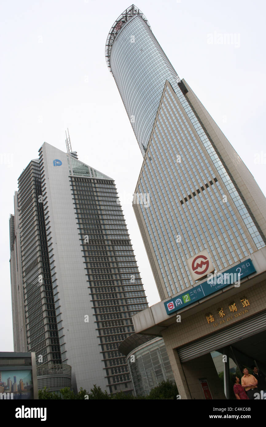 Steel and glass buildings shanghai pudong Stock Photo - Alamy