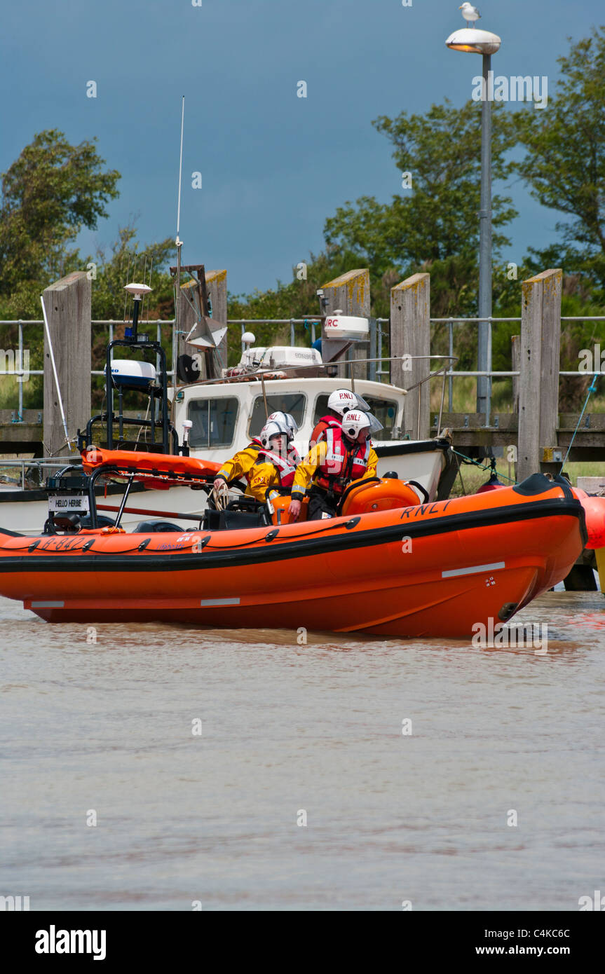 RNLI Atlantic 85 B Class Inshore Lifeboat With Crew Stock Photo - Alamy