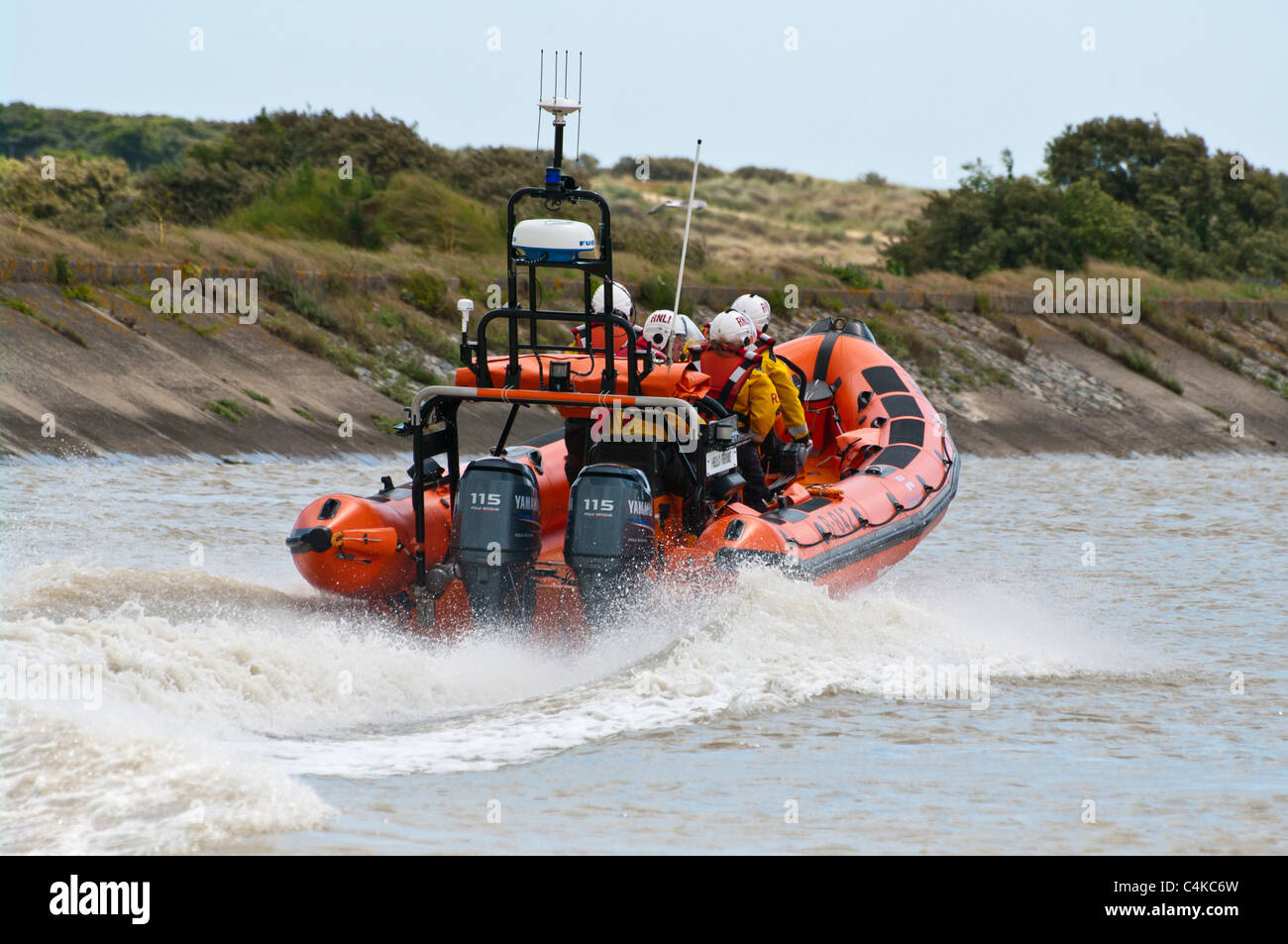 RNLI Atlantic 85 B Class Inshore Lifeboat With Crew Stock Photo - Alamy