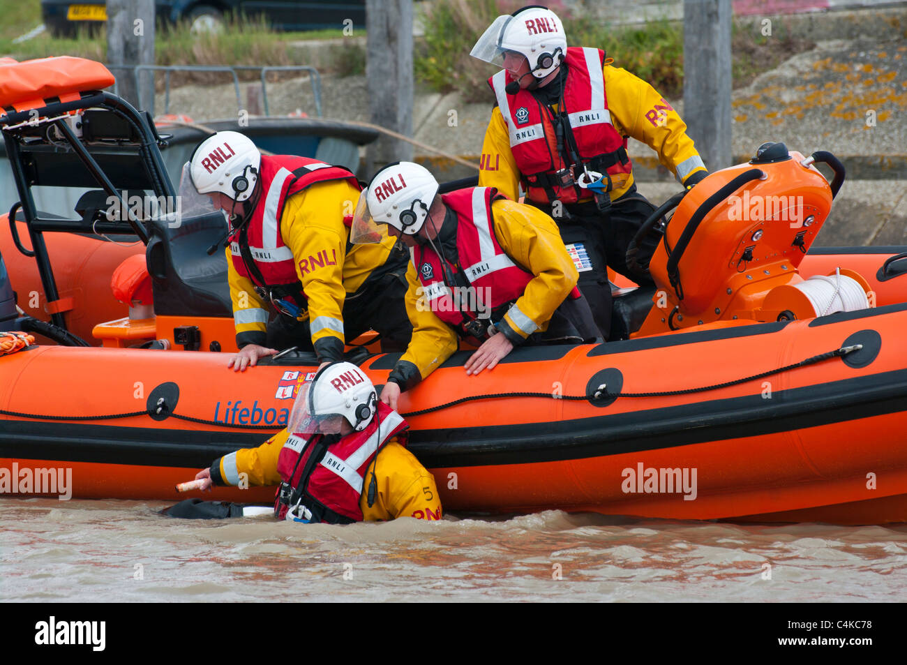 Rnli crewman overboard recovery hi-res stock photography and images - Alamy