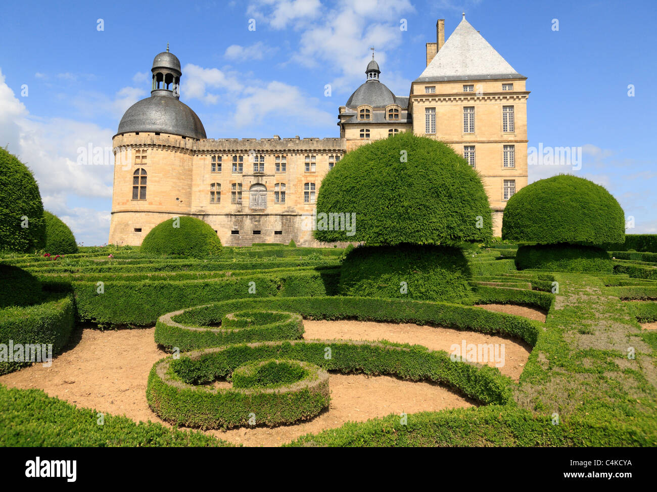 Formal French gardens with geometric Box hedges and topiary ...