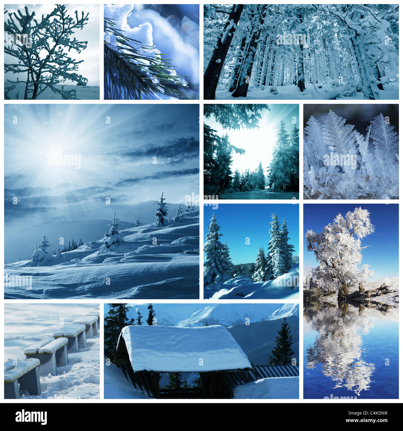 Winter vacation collage Stock Photo - Alamy