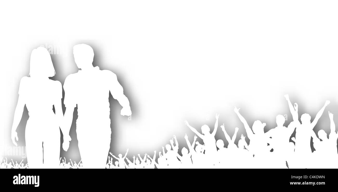 Crowd cheering Black and White Stock Photos & Images - Alamy