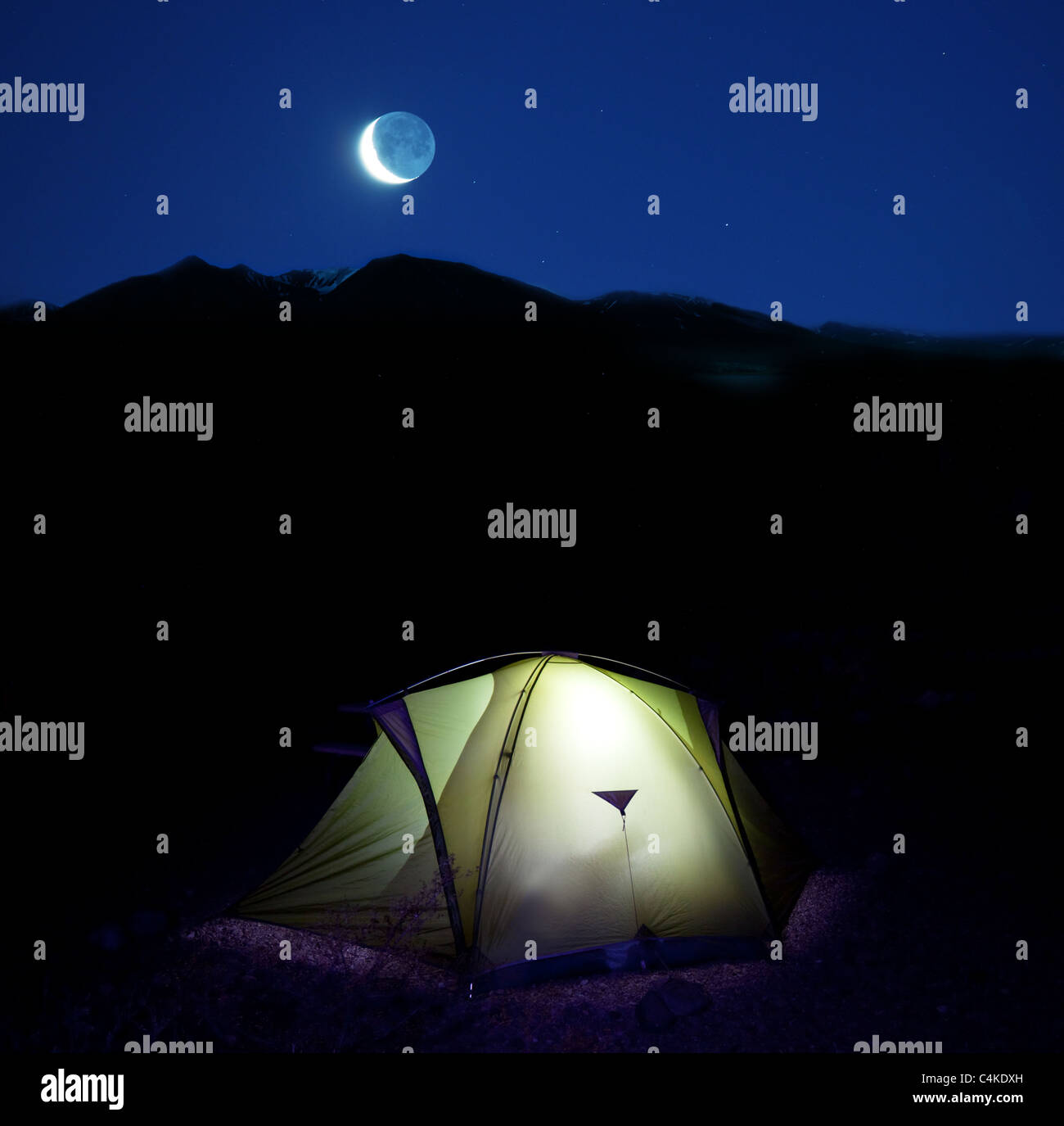 night scene in camping Stock Photo - Alamy