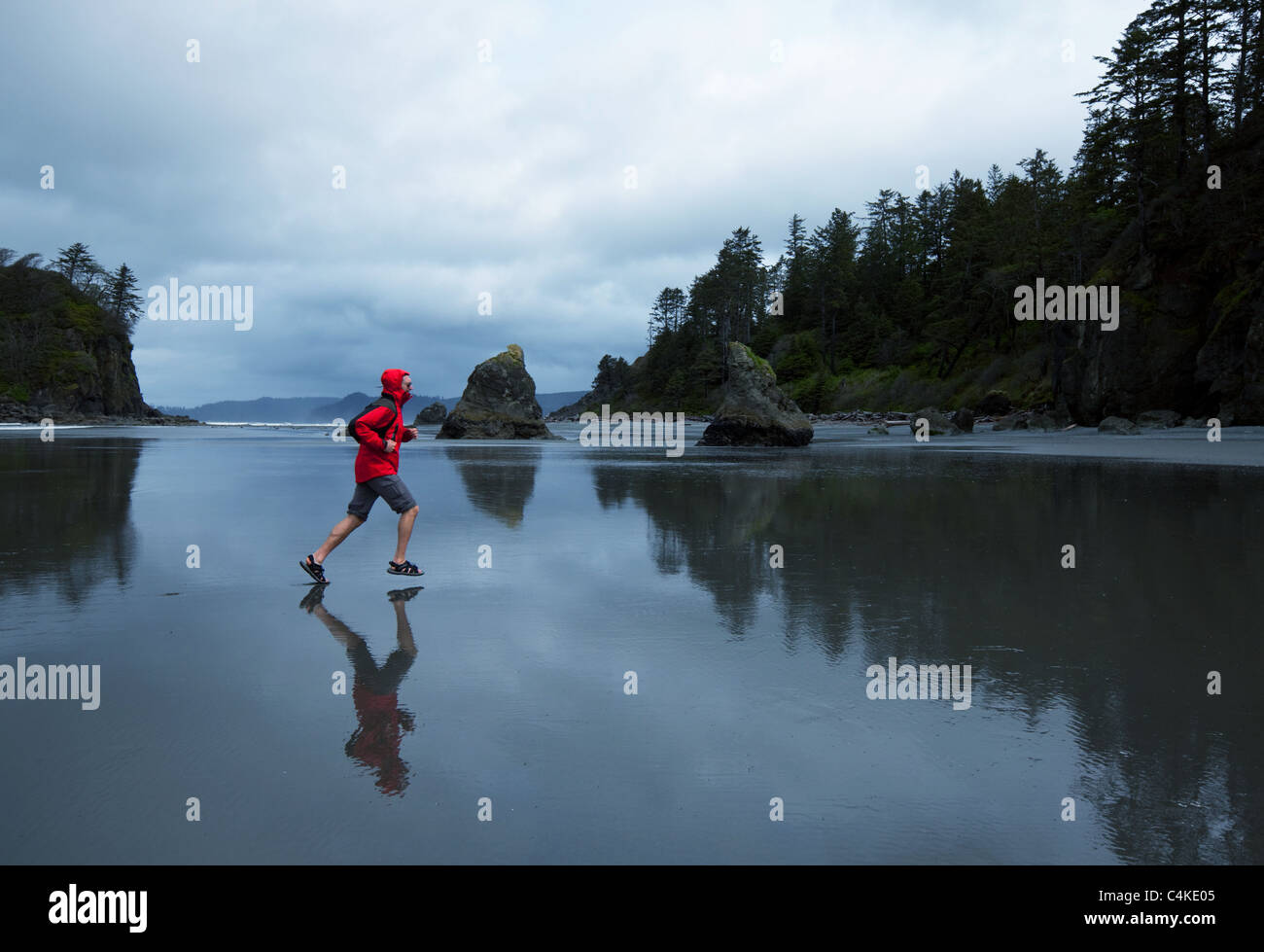 Running man on Ruby Beach ,Olympic National Park, Washington Stock ... Running man on Ruby Beach ,Olympic National Park, Washington Stock ...