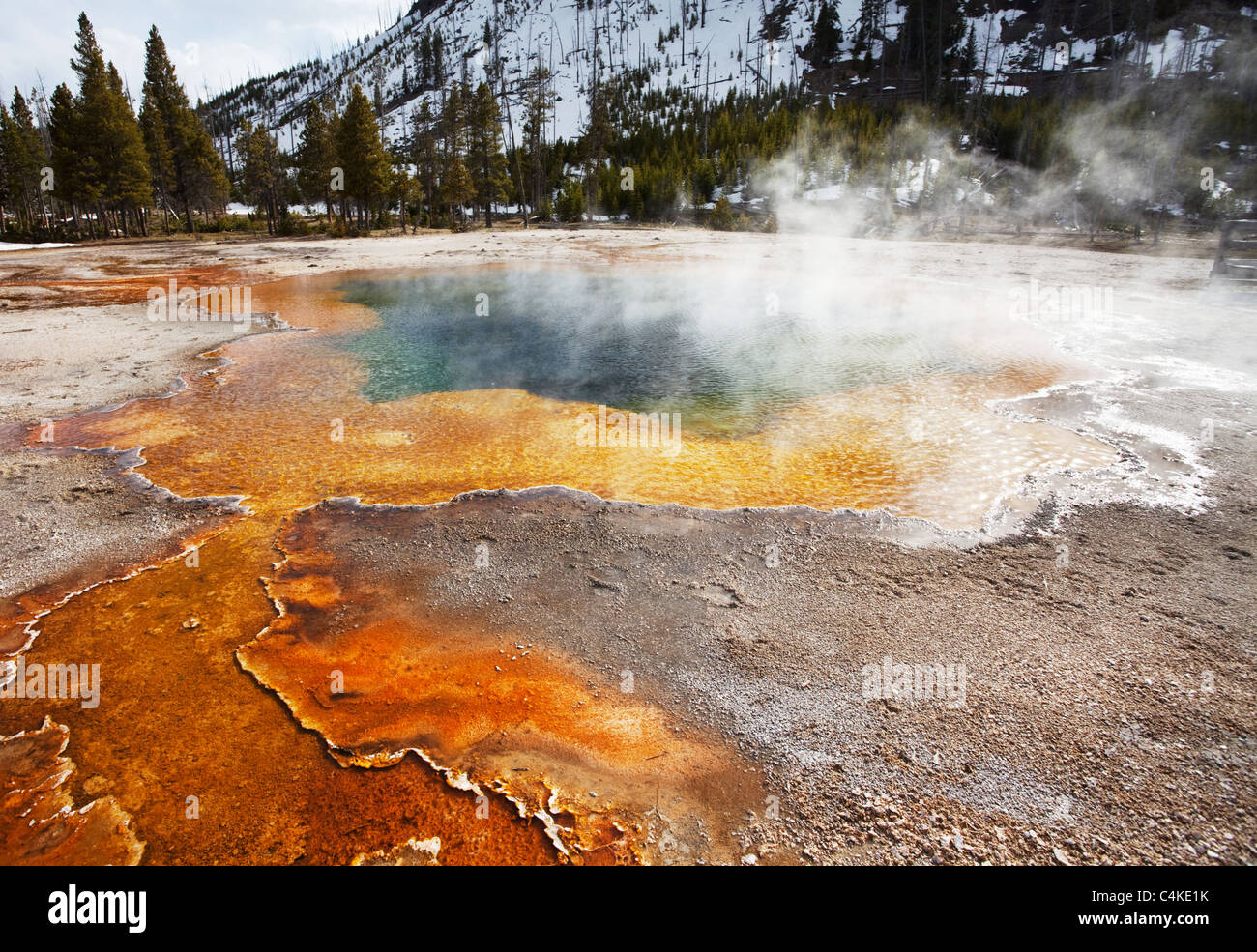Hot Spring in Yellowstone Park Stock Photo - Alamy