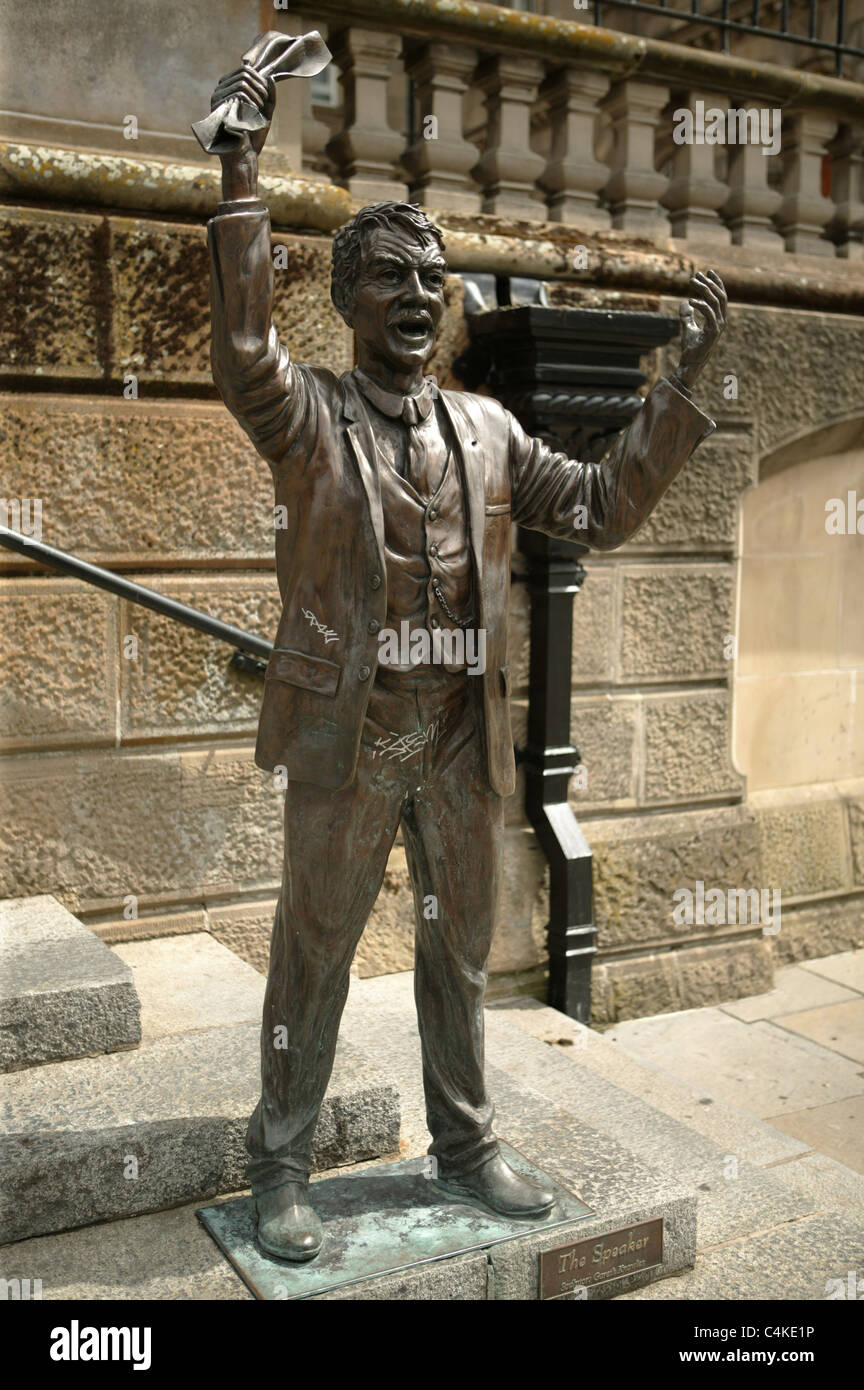 The Speaker, bronze life sized statue by Belfast born sculptor Gareth ...