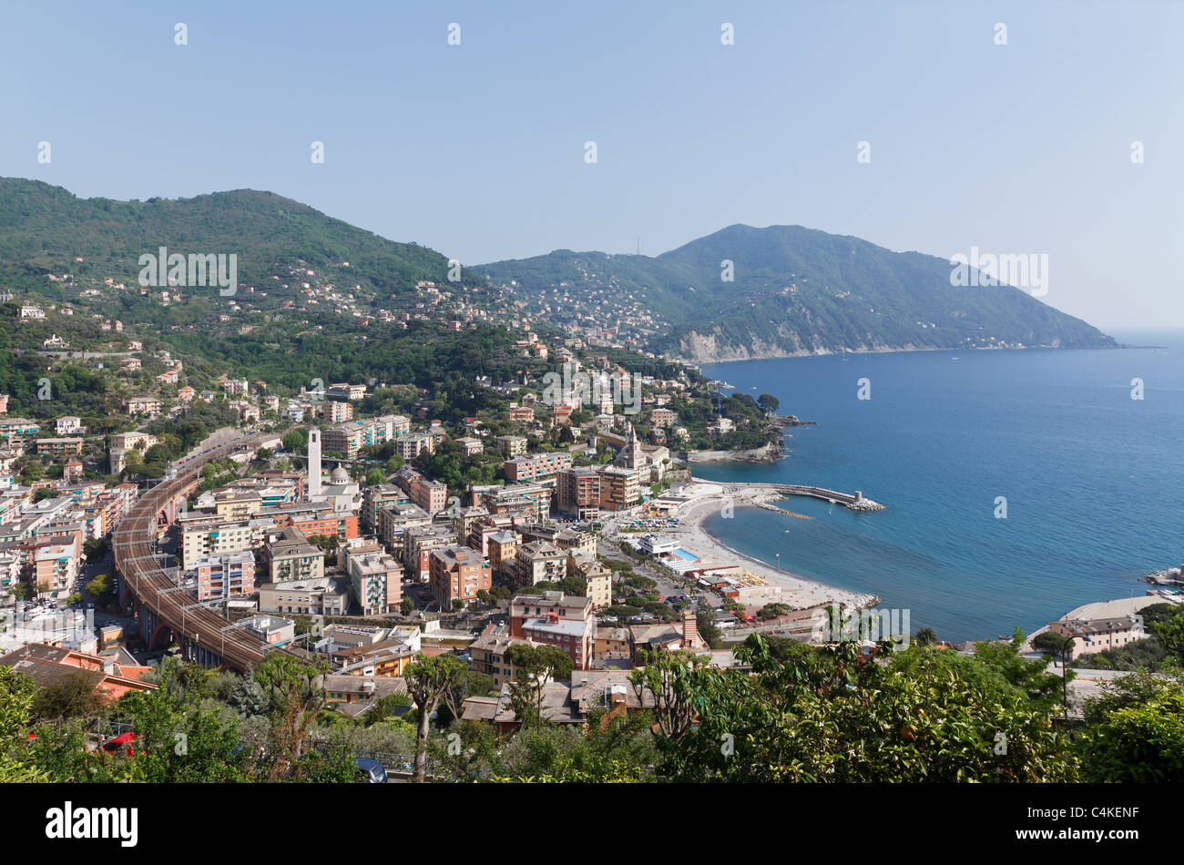 aerial view of Recco, small town in Liguria, Italy Stock Photo - Alamy