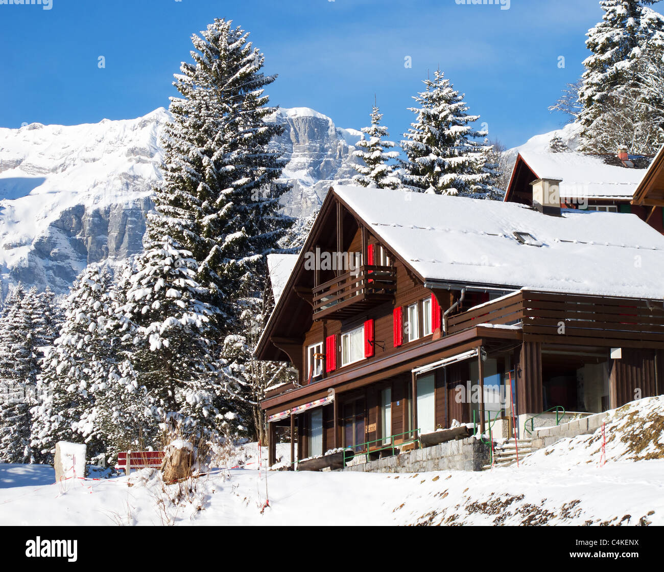 Winter in swiss alps (Braunwald, Glarus, Switzerland Stock Photo - Alamy