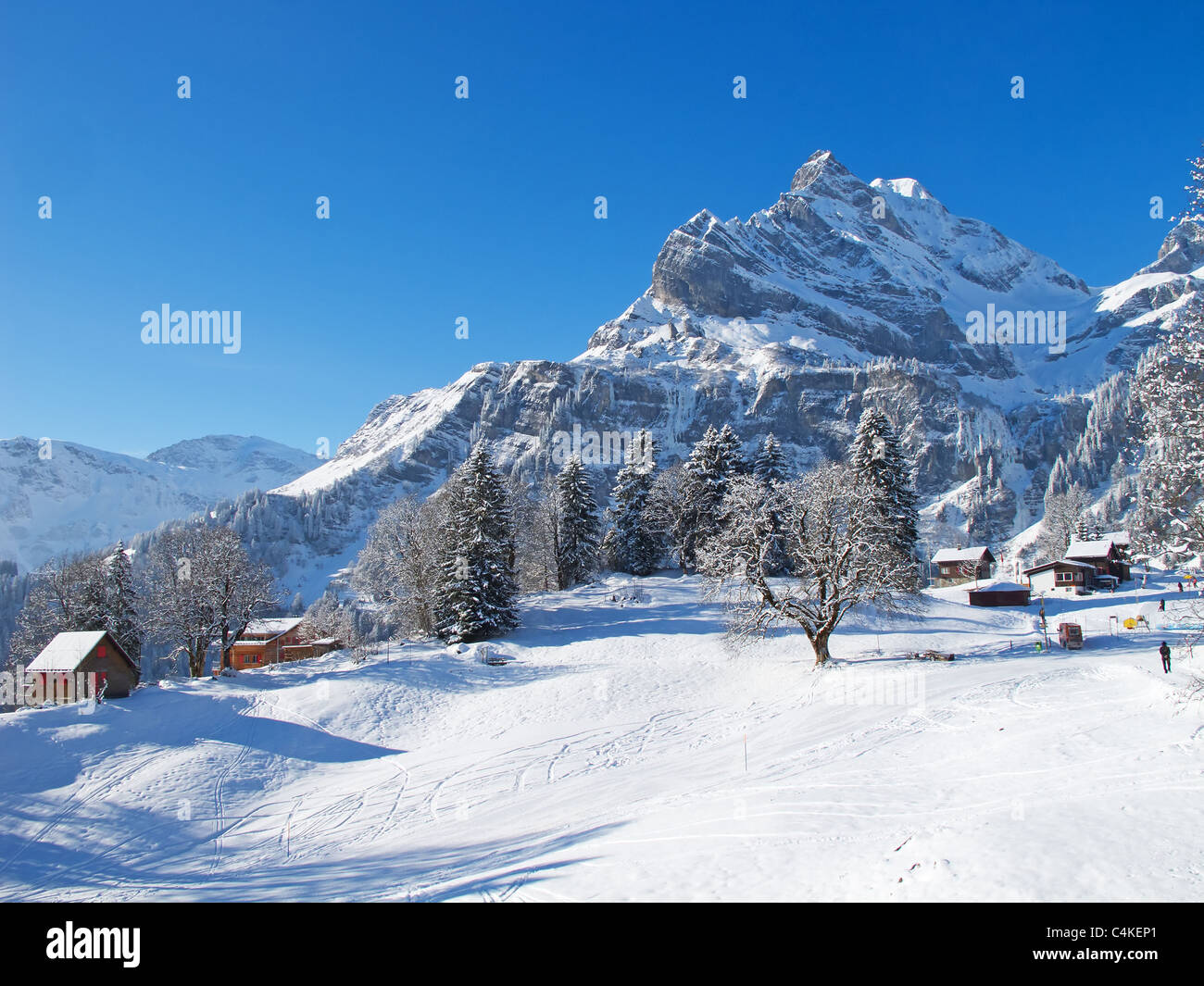 Typical swiss winter season landscape. January 2011, Switzerland Stock ...