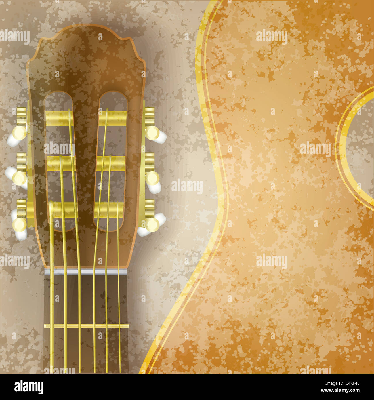 abstract music grunge background with acoustic guitar on beige Stock ...