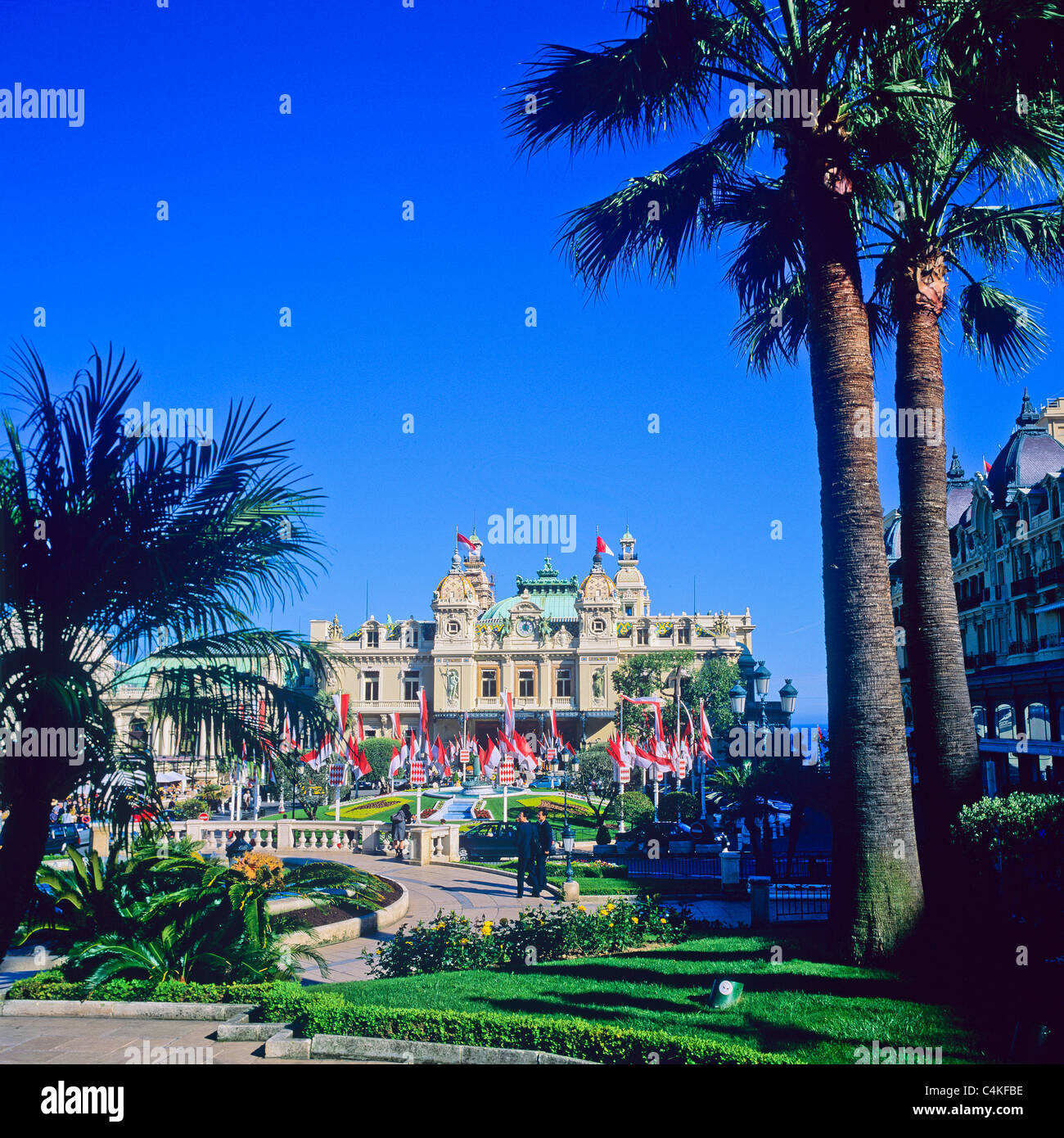 CASINO AND PALM TREES MONTE CARLO PRINCIPALITY OF MONACO Stock Photo ...