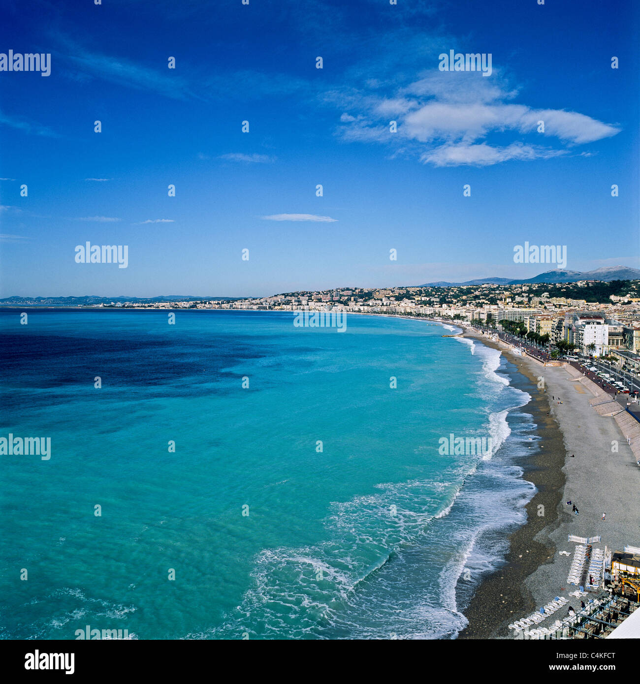 "BAIE DES ANGES" ANGEL BAY TOWN SKYLINE AND MEDITERRANEAN SEA NICE COTE ...