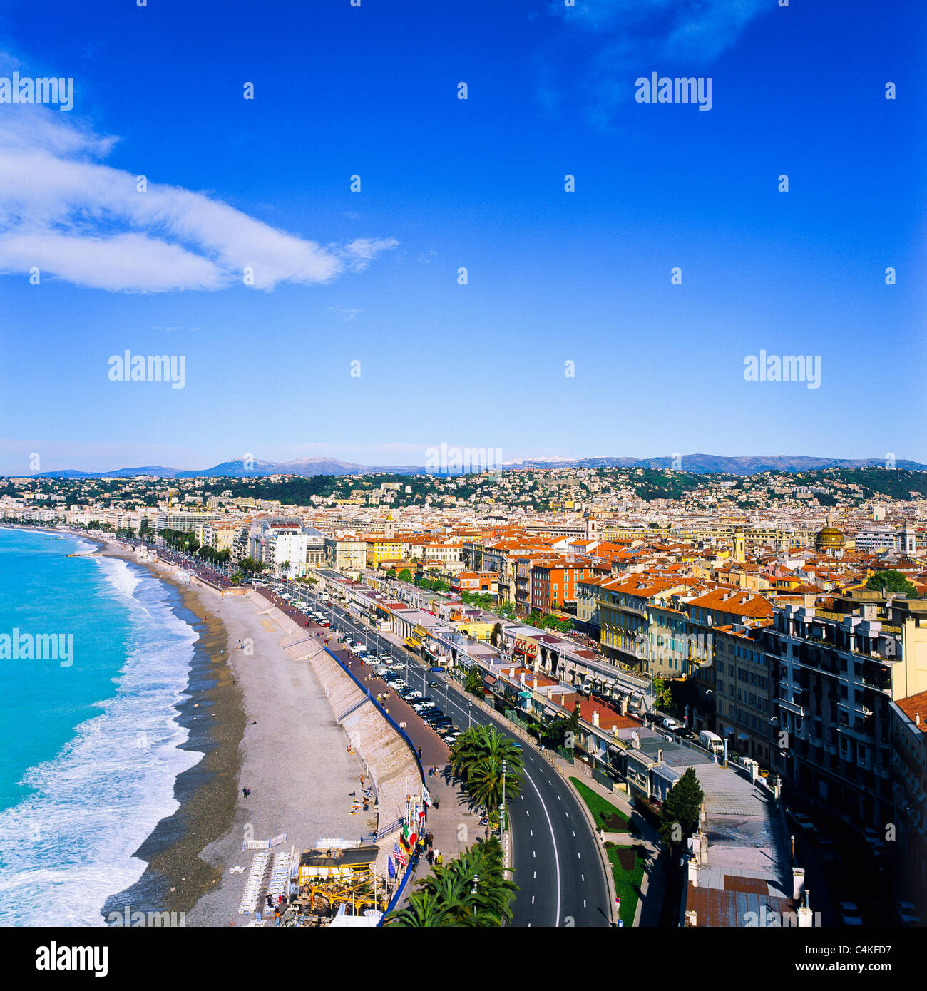 "BAIE DES ANGES" BAY TOWN SKYLINE AND MEDITERRANEAN SEA NICE COTE D ...