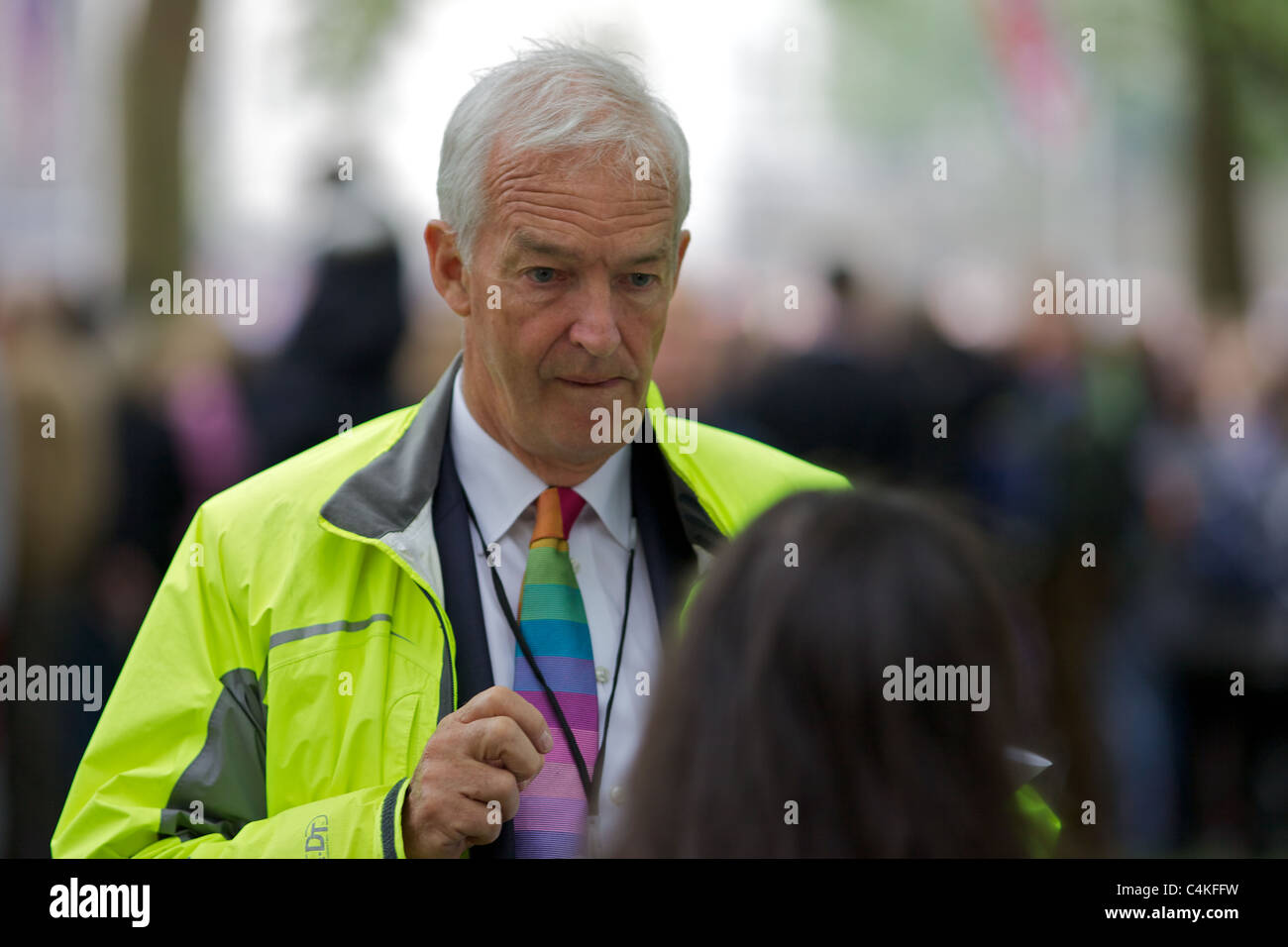John Snow TV news presenter working on the royal wedding in London ...