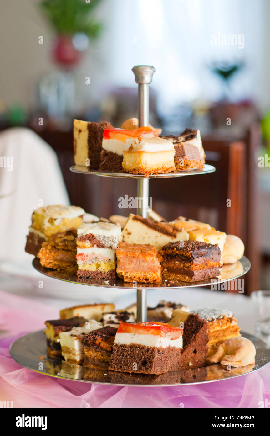 Plater with a delicious cake Stock Photo - Alamy