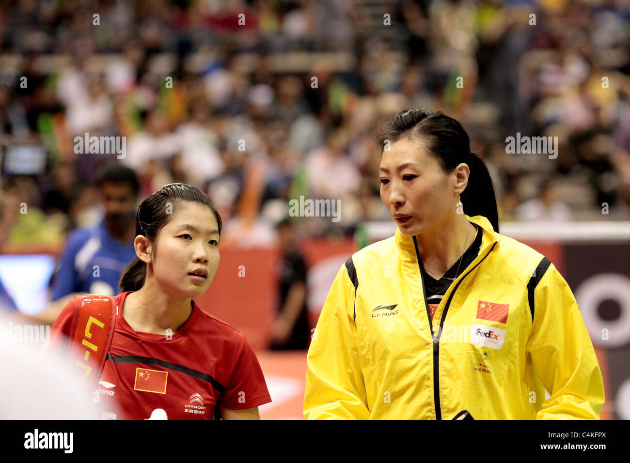 Wang Xin of China during her Women's Singles Semi-finals match of the ...