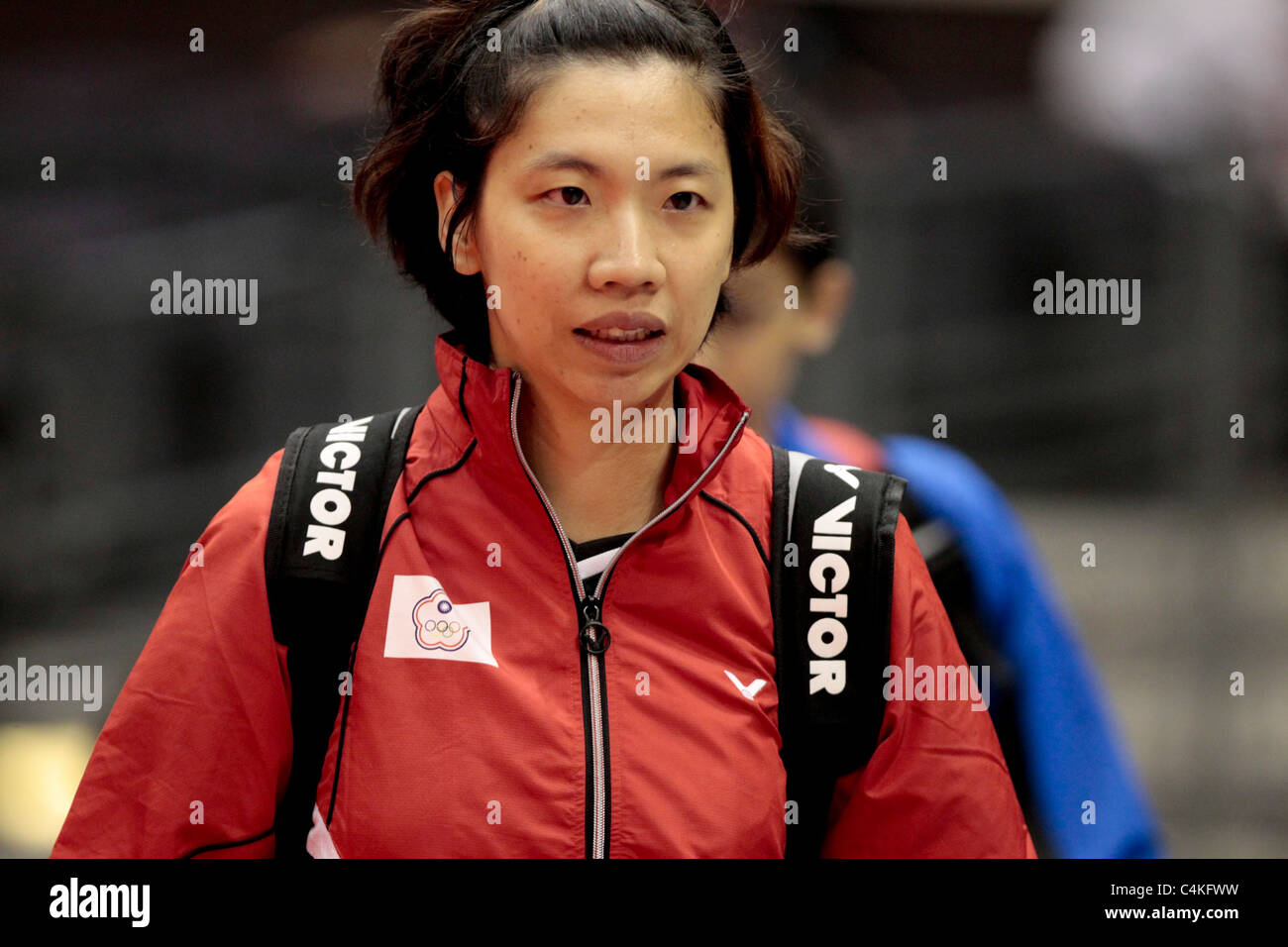 Cheng Wen Hsing of Chinese Taipei in action during their Mixed Double ...