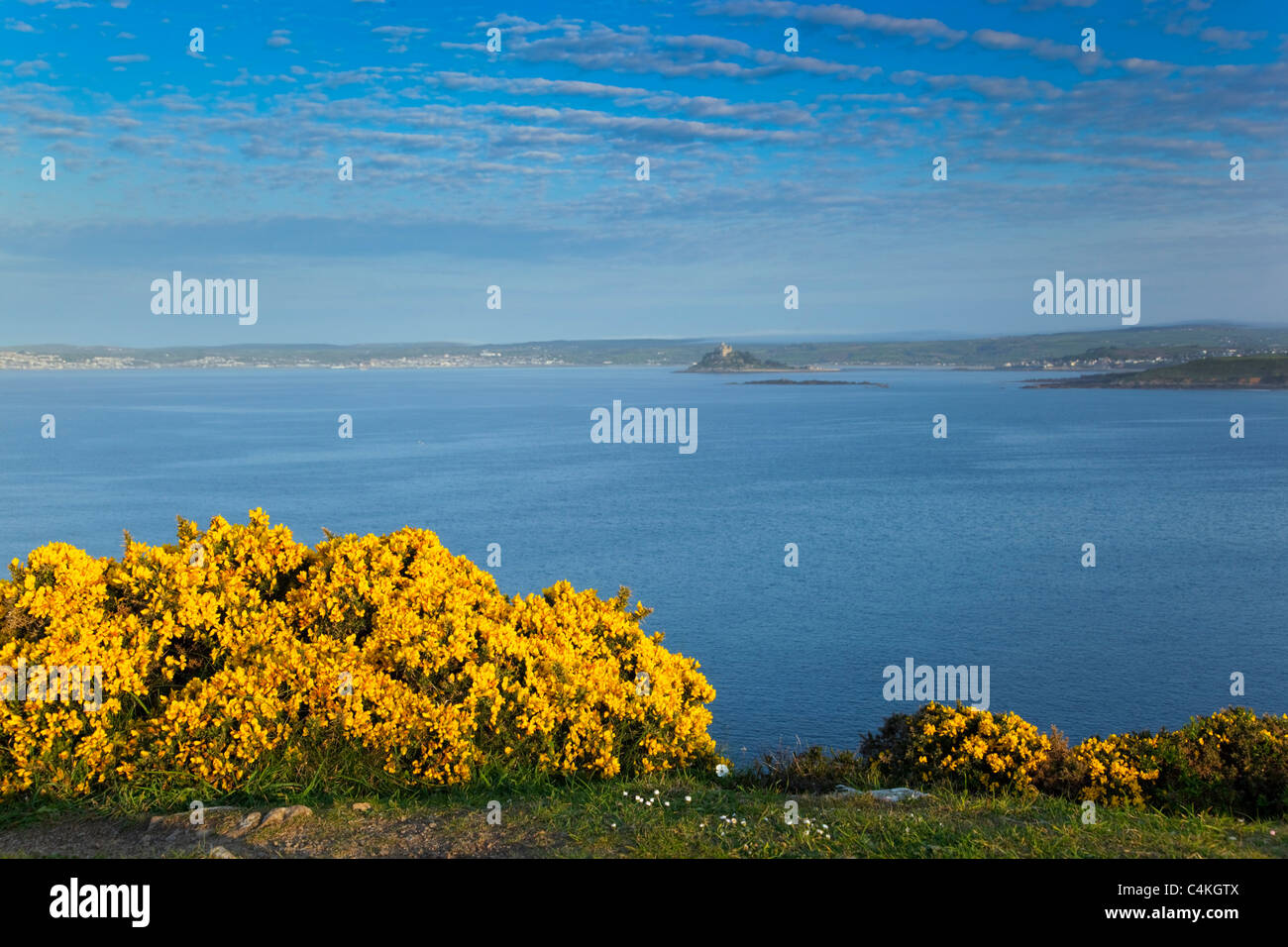 St Michael's Mount from Cudden Point; Mount's Bay; Cornwall Stock Photo ...