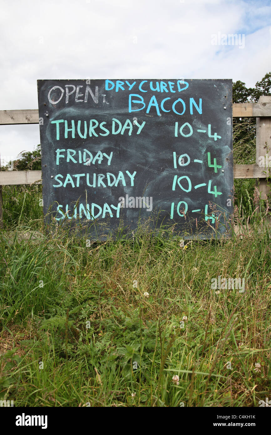 A sign outside a farm shop in the U.K Stock Photo - Alamy