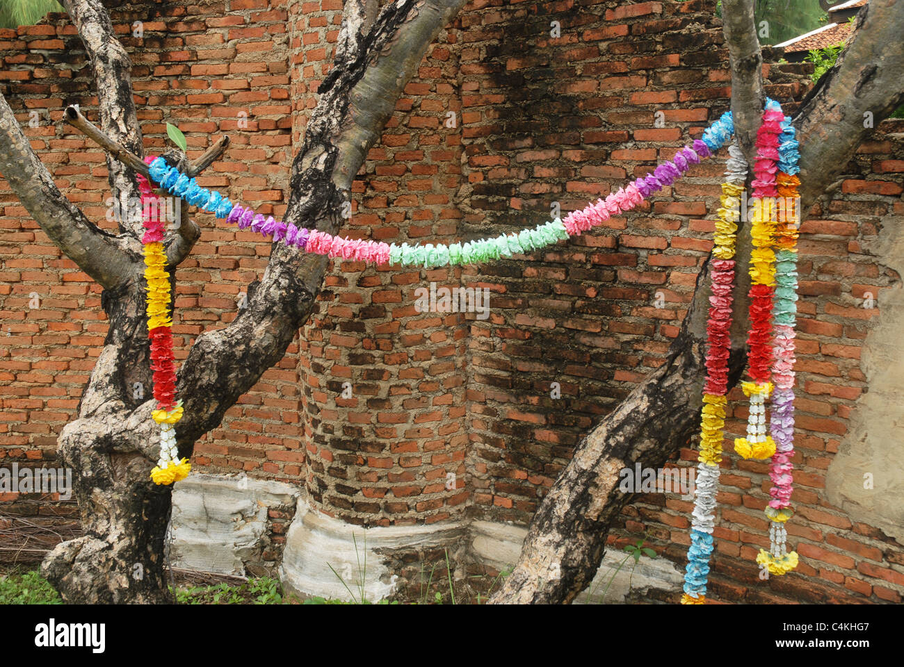 A Row of Garlands, Ancient Siam, Bangkok, Thailand Stock Photo - Alamy