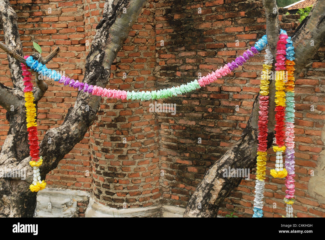 A Row of Garlands, Ancient Siam, Bangkok, Thailand Stock Photo - Alamy