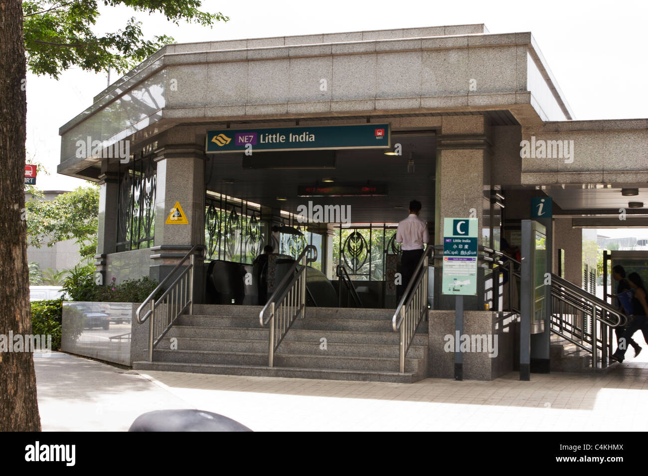 Underground Mass Rapid Transit (MRT) station at Little India, Singapore ...