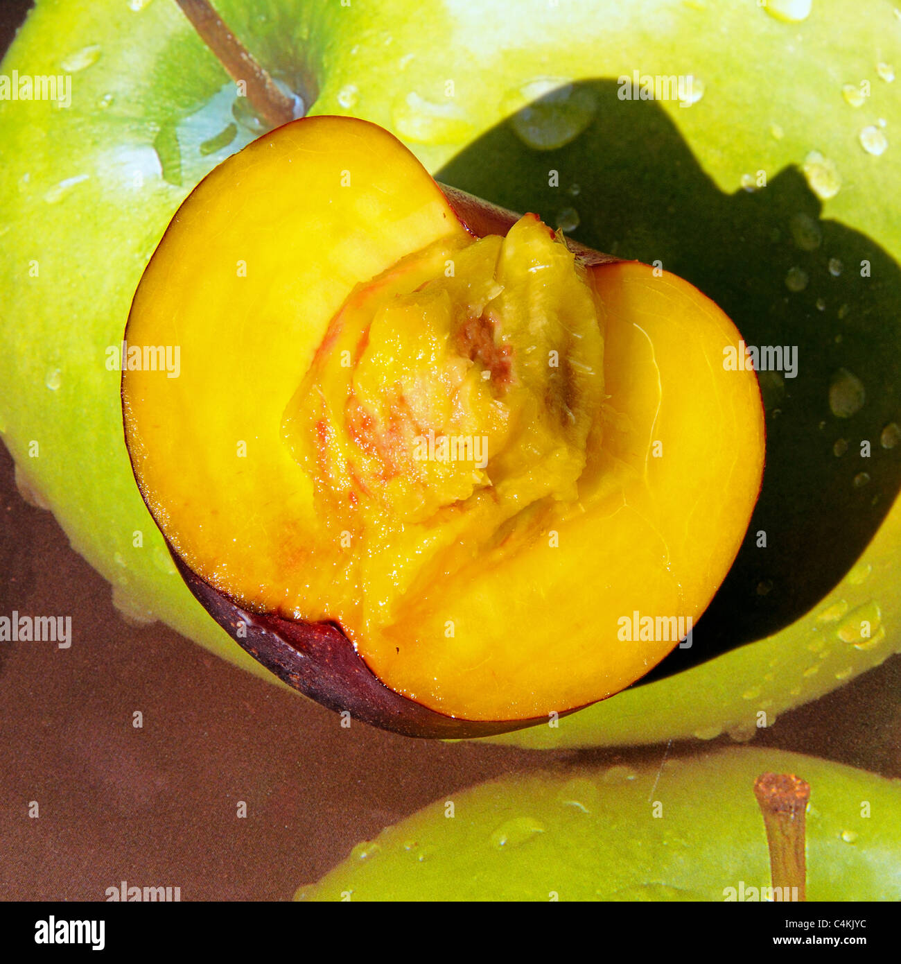 Half of plum hi-res stock photography and images - Alamy