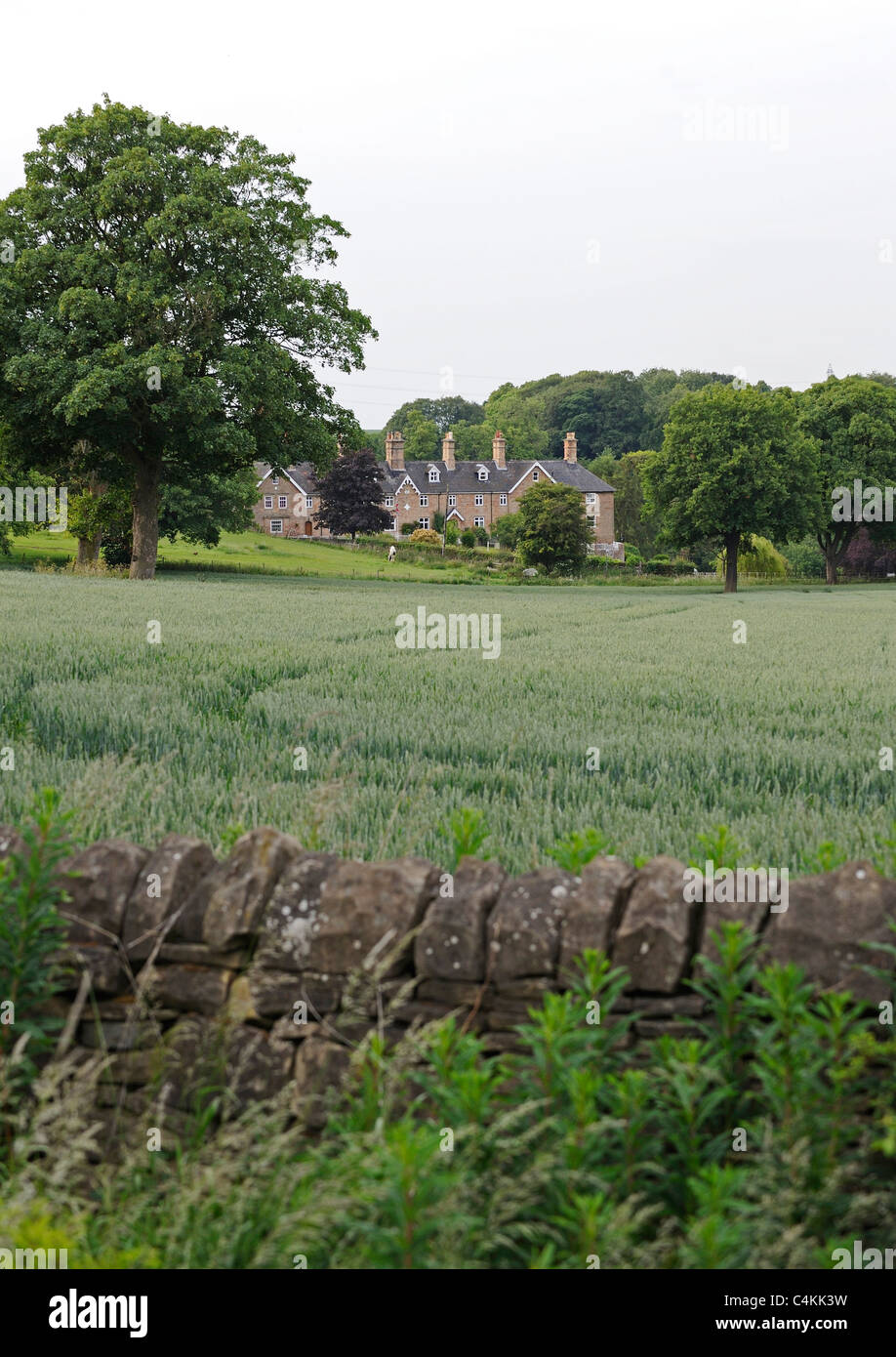 The village of Pleasley vale on the Nottinghamshire, Derbyshire built ...