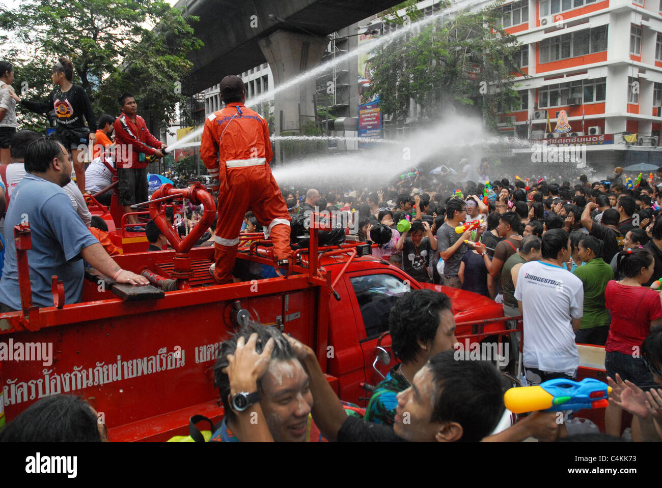 Worlds Biggest Water Fight Songkran Thai New Year Celebration
