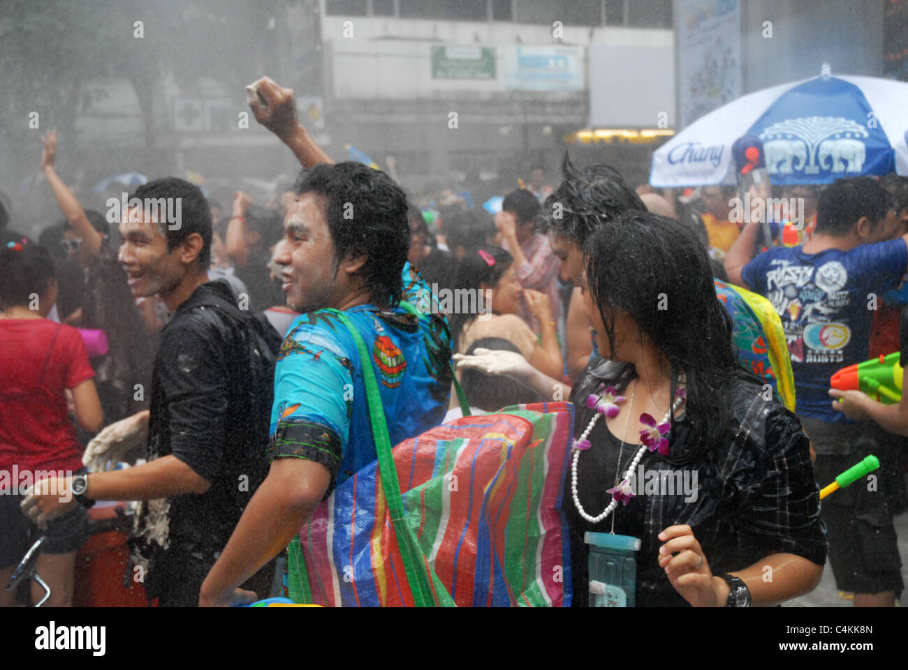 Worlds Biggest Water Fight Songkran Thai New Year Celebration