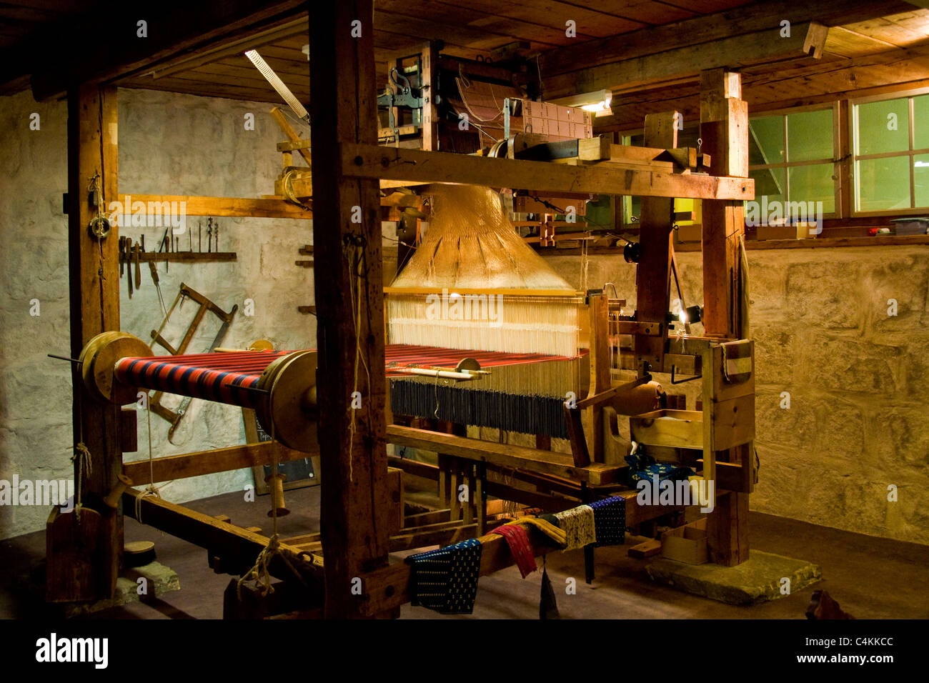 Weaving, Appenzeller Volkskunde museum, Stein, Appenzell, Switzerland ...