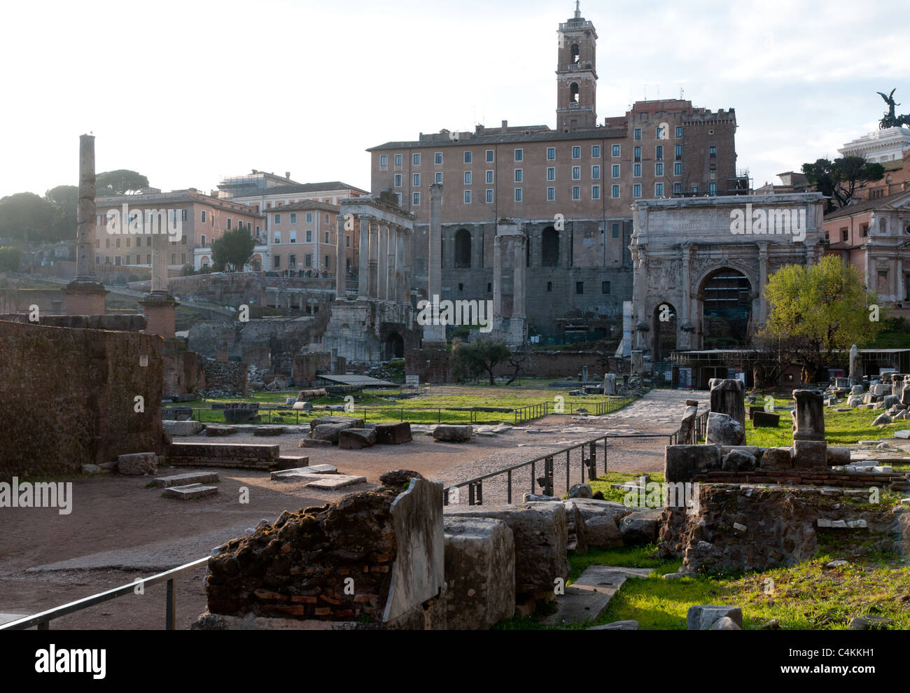The main Via Sacra of the Roman Forum, Foro Romano, Rome, Italy Stock ...