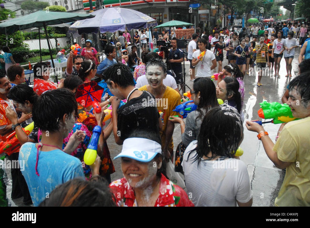 Worlds Biggest Water Fight Songkran Thai New Year Celebration