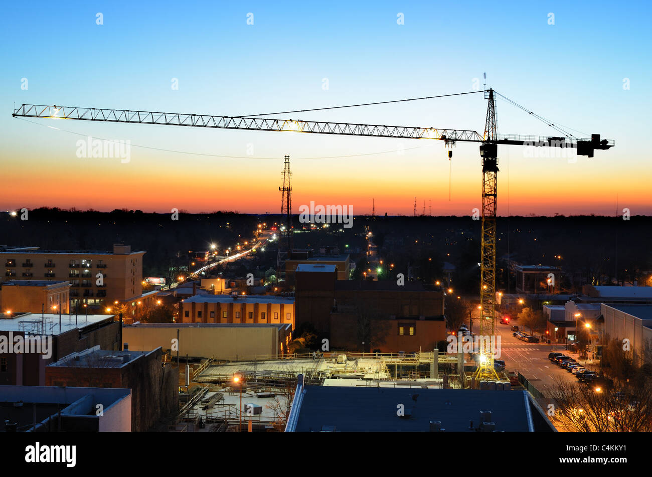 construction crane over a city Stock Photo - Alamy
