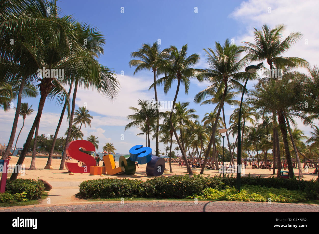 Siloso beach one of Sentosa popular beaches, Singapore Stock Photo - Alamy