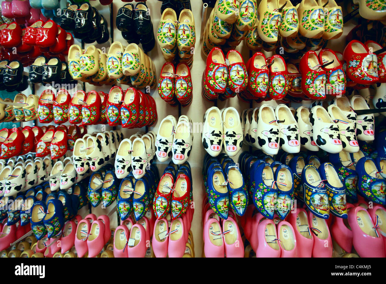 Colourful wooden clogs or shoe on display Stock Photo - Alamy