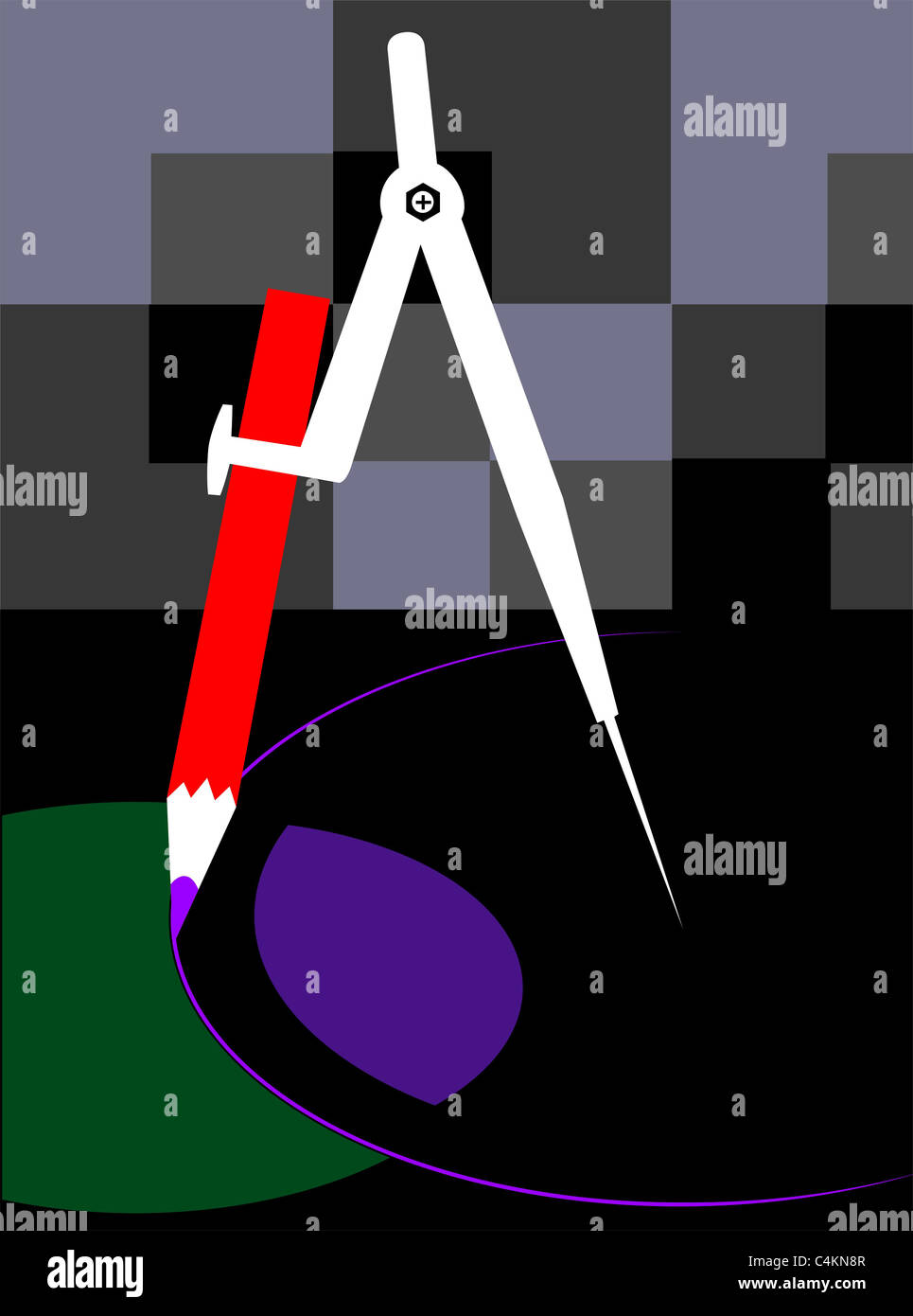 compass with pencil used for drawing Stock Photo - Alamy