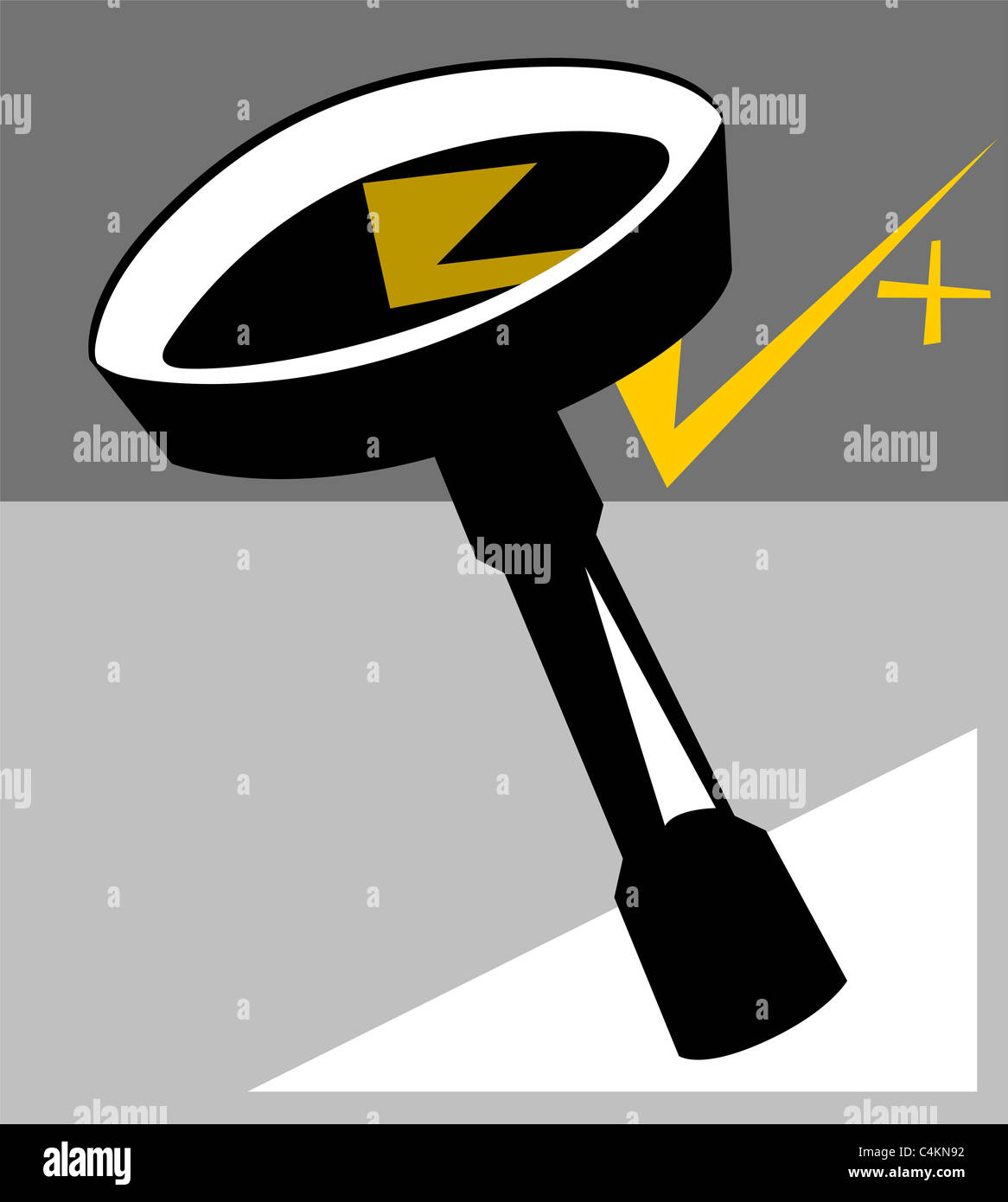 Illustration of a magnifying glass checking a tic symbol Stock Photo ...
