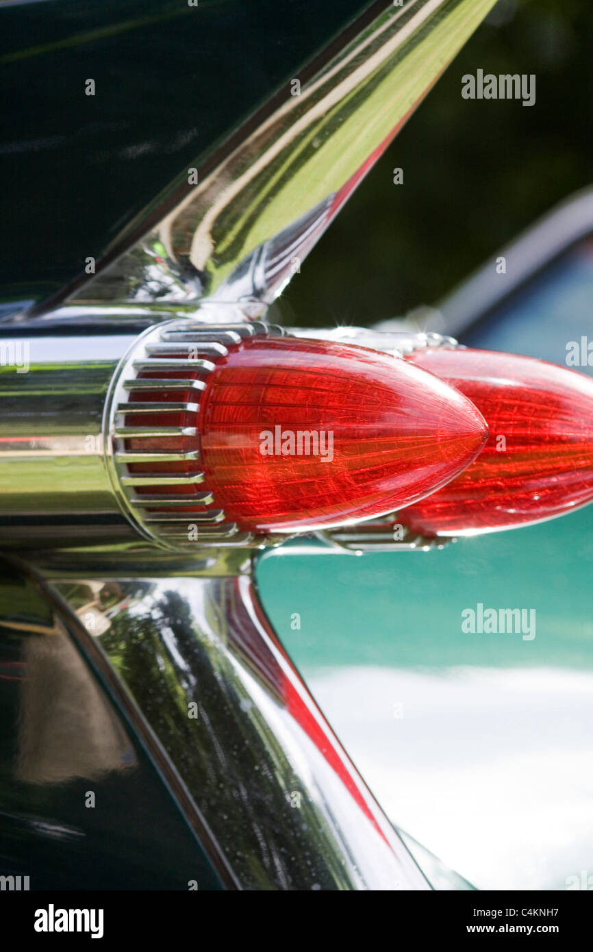 Rear lights on a Cadillac Vintage car of America Stock Photo - Alamy