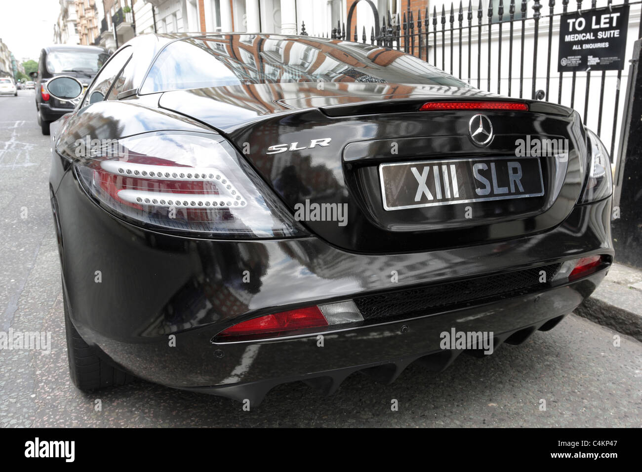 MERCEDES SLR, viewed from the rear this super-car is of an Anglo-German ...