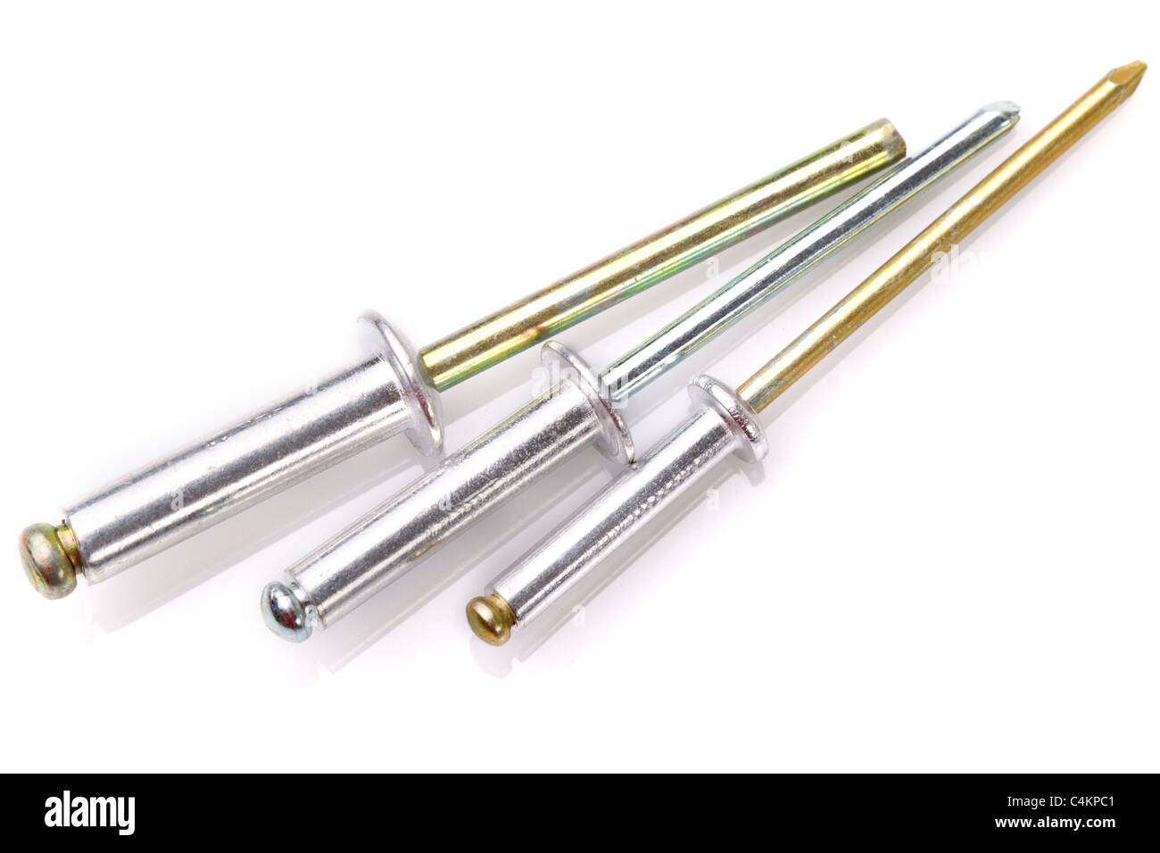 Single Rivet Isolated On White Studio Shot Stock Photo - Alamy