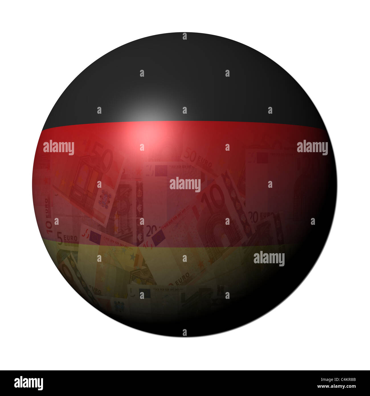 German Euros flag sphere on white illustration Stock Photo - Alamy