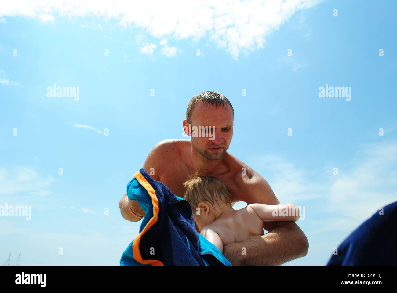 young man with child Stock Photo - Alamy