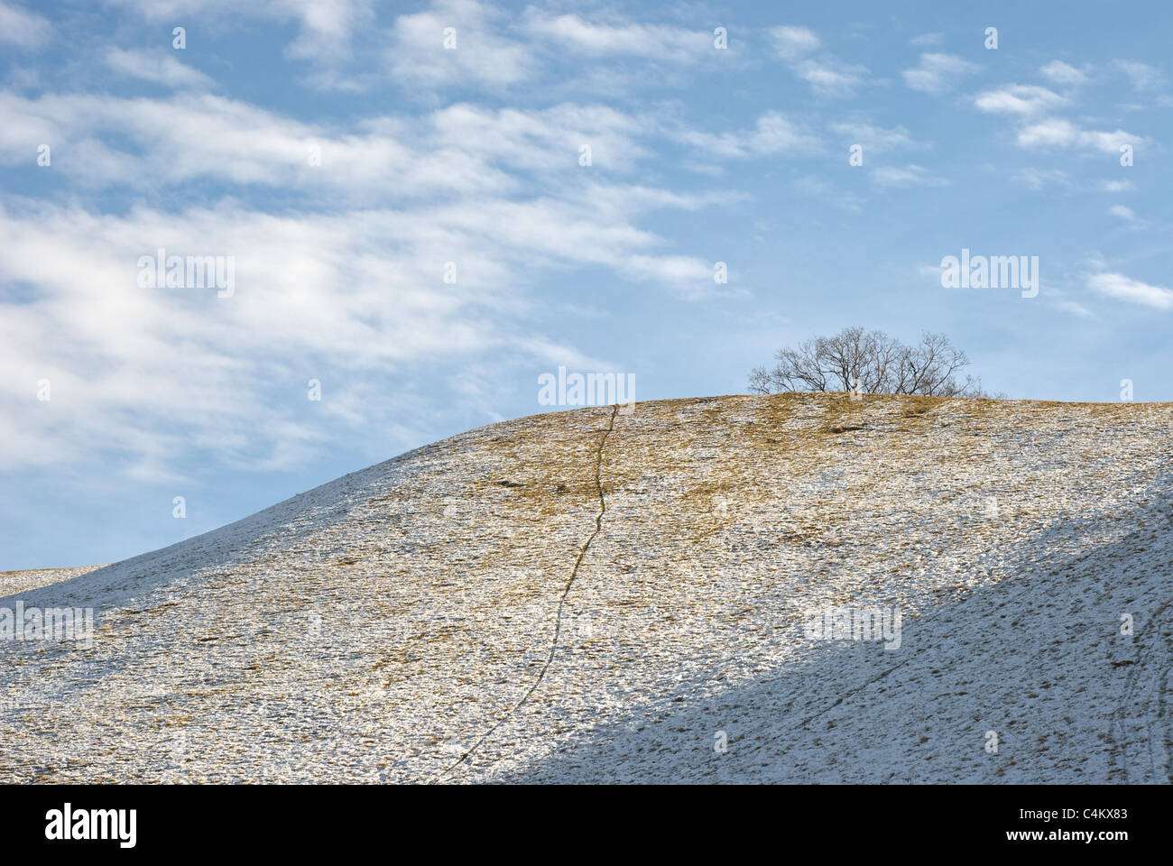 Natural Skyline Landscape of a Snowy Hill Stock Photo - Alamy